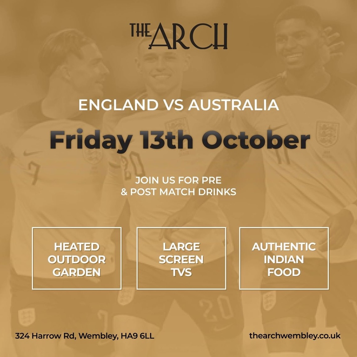 England VS Australia - Pre Match Food & Drinks - The Arch Wembley
